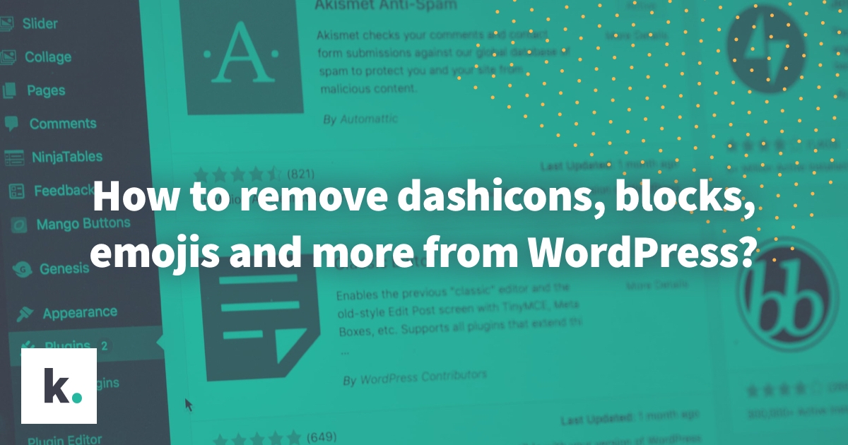 How to remove blocks and emojis from WordPress? | mrkaluzny